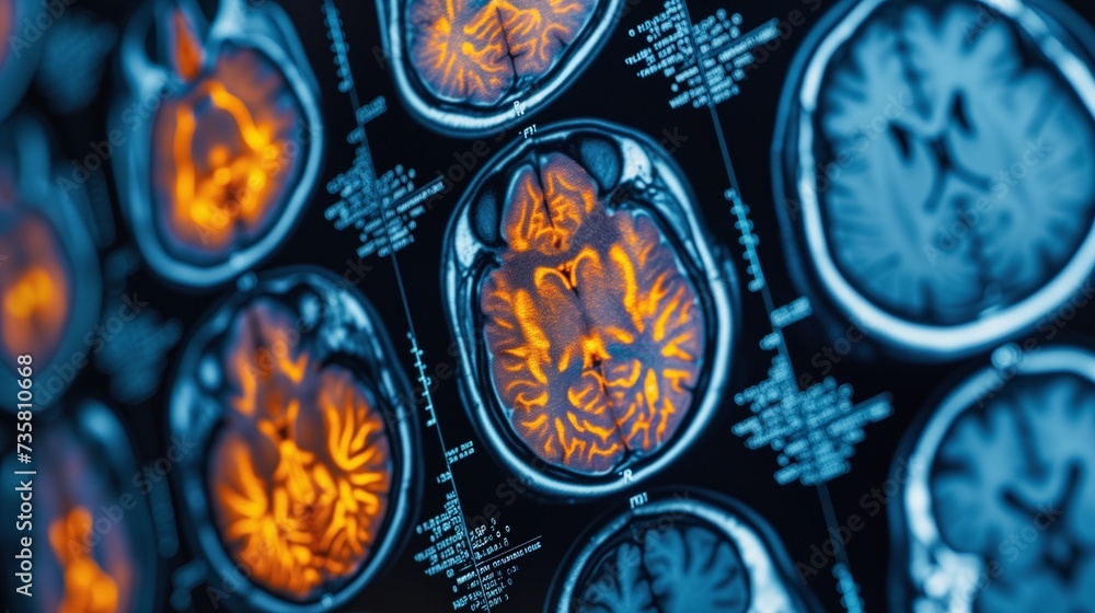 High-resolution PET/CT scan images displaying detailed brain activity ...