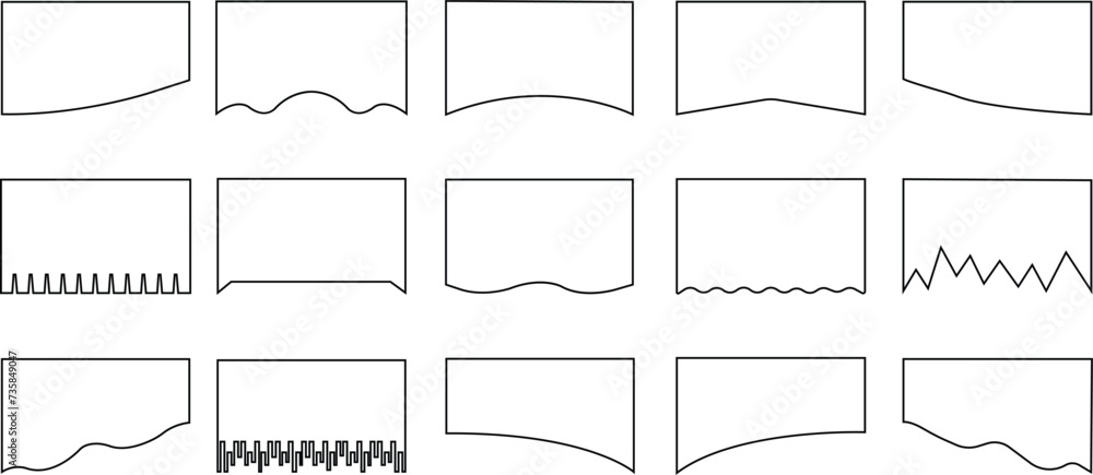 [BAE] å_Set of Borders shapes in outline styles editable stock for ...
