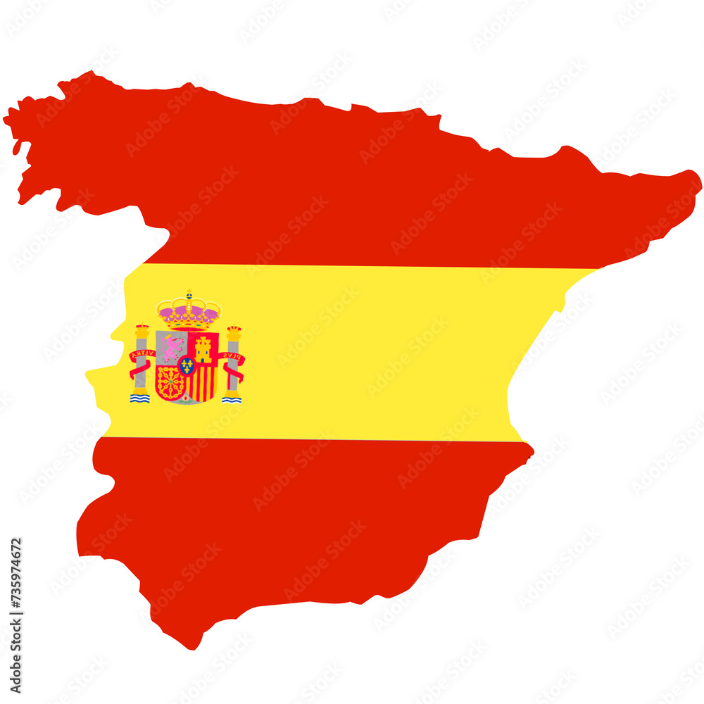 map of spain with the colors of the country's flag Stock Illustration ...