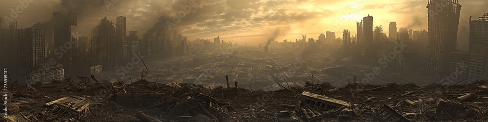 A post-apocalyptic landscape, where once-bustling metropolises are now ...