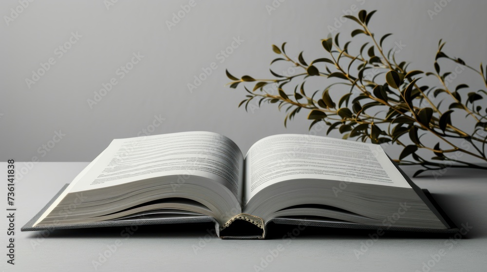 Open book side view mockup. Realistic flipping pages, education, paper ...