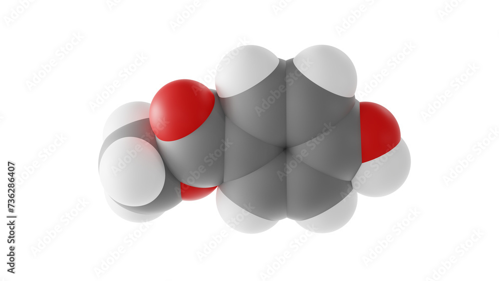 methylparaben molecule, anti-fungal agent, molecular structure ...