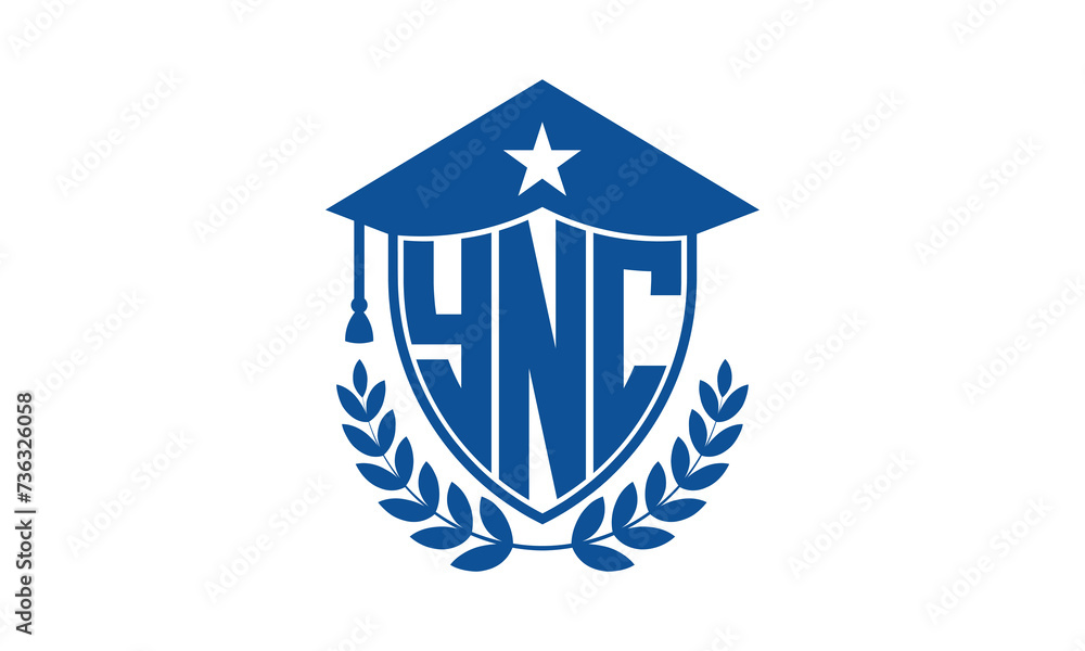 YNC three letter iconic academic logo design vector template. monogram ...