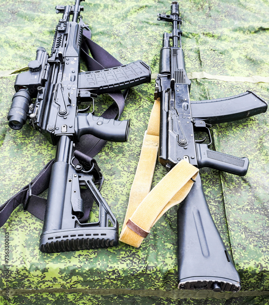 Russian Kalashnikov assault rifle AK-12, AK-74 assault rifle Stock Photo | Adobe Stock