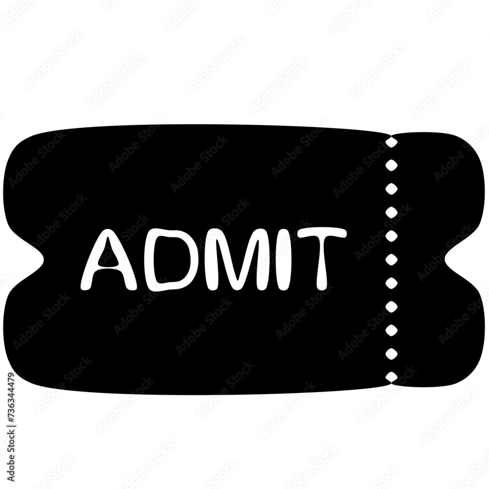 admit ticket vector icon - simple round curve Stock Vector | Adobe Stock