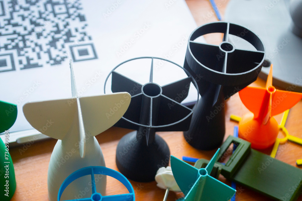 Photo Stock Prototype model of rocket bomb tip printed on 3D printer ...