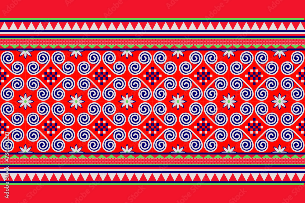 Ethnic pattern for decoration textiles Hmong style Stock Vector | Adobe ...