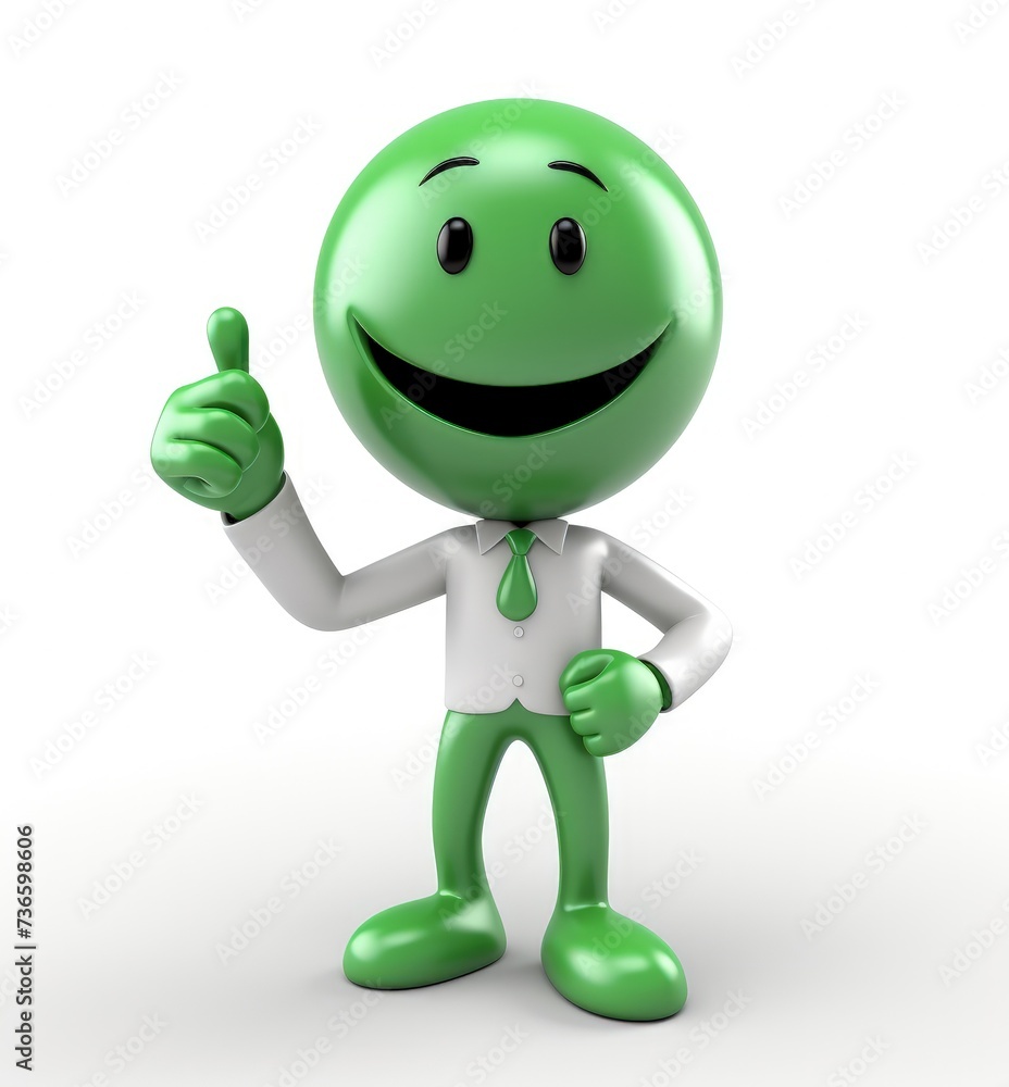 3d man is green tick symbol, signifying completion and success, in a ...