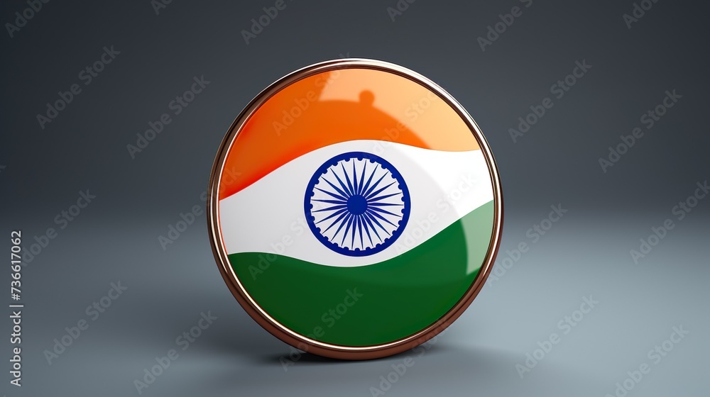 Indian Independence Day 3d flag button Freedom Concepts Stock Photo ...