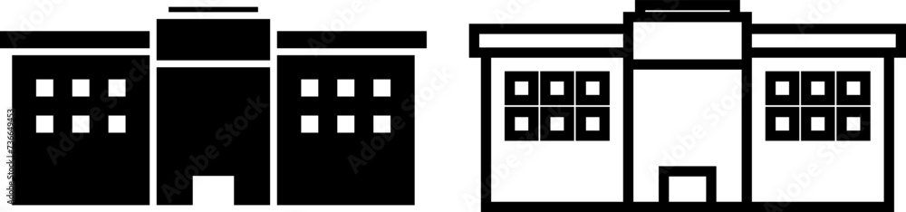 mall icon, sign, or symbol in glyph and line style isolated on ...