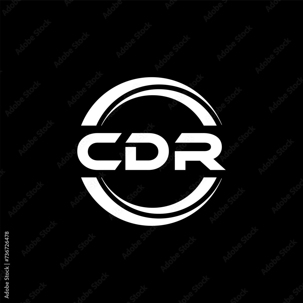 CDR letter logo design with black background in illustrator, vector ...