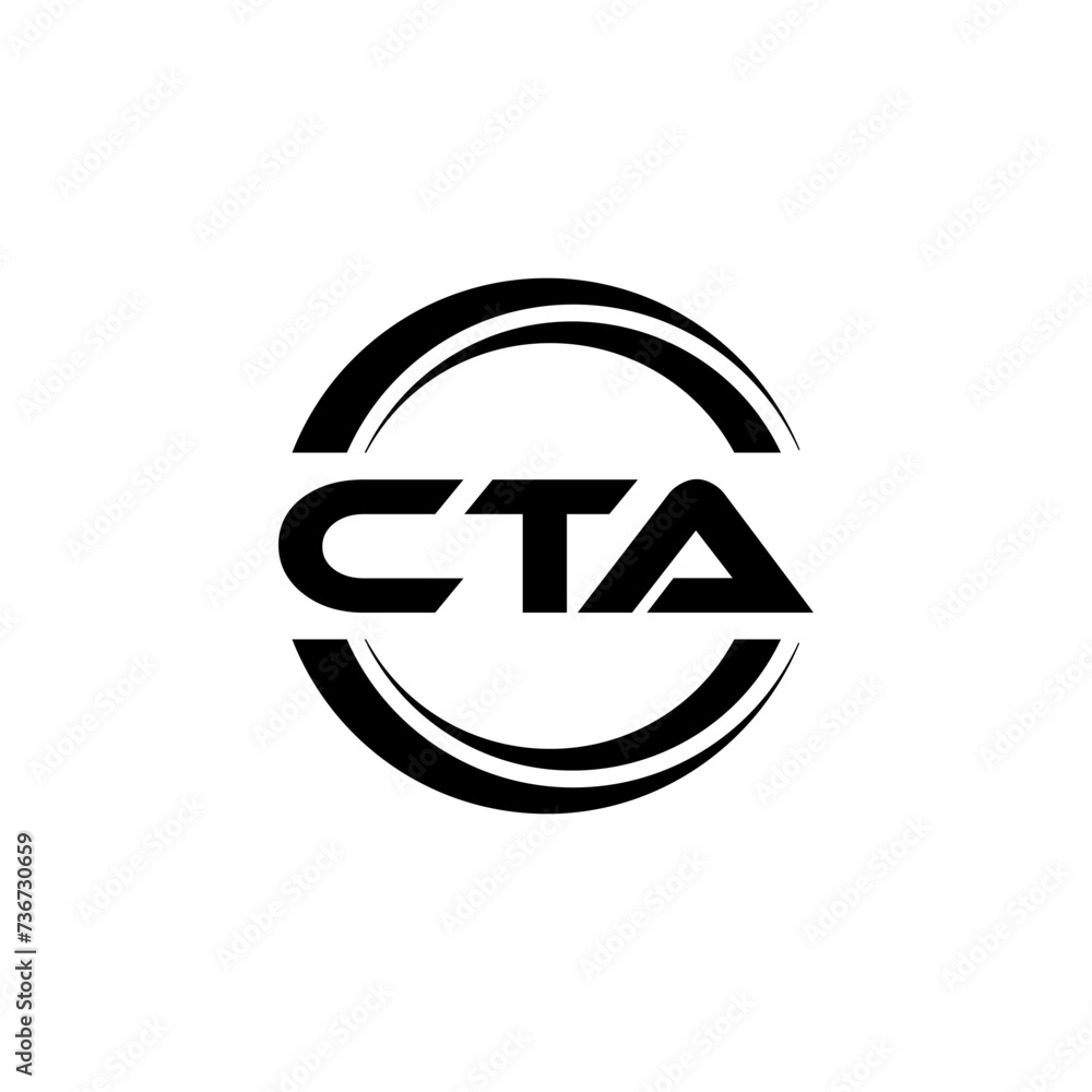 CTA letter logo design with white background in illustrator, vector ...