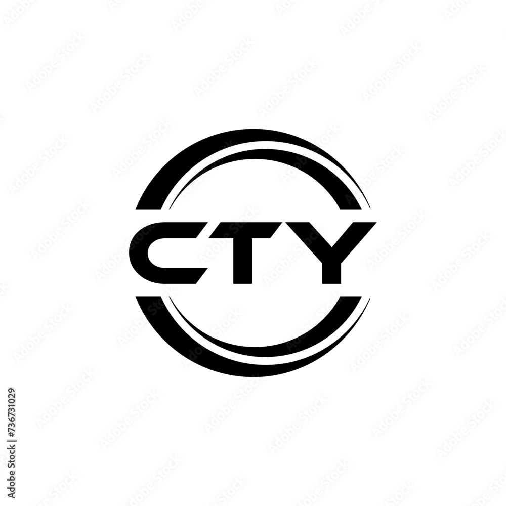 CTY letter logo design with white background in illustrator, vector ...
