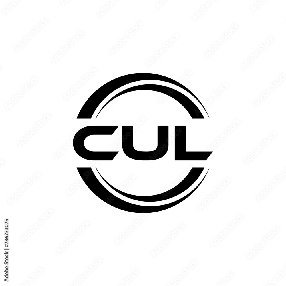 CUL letter logo design with white background in illustrator, vector ...