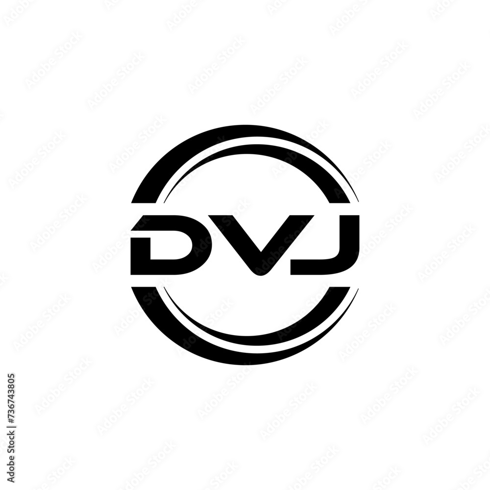 DVJ letter logo design with white background in illustrator, vector ...