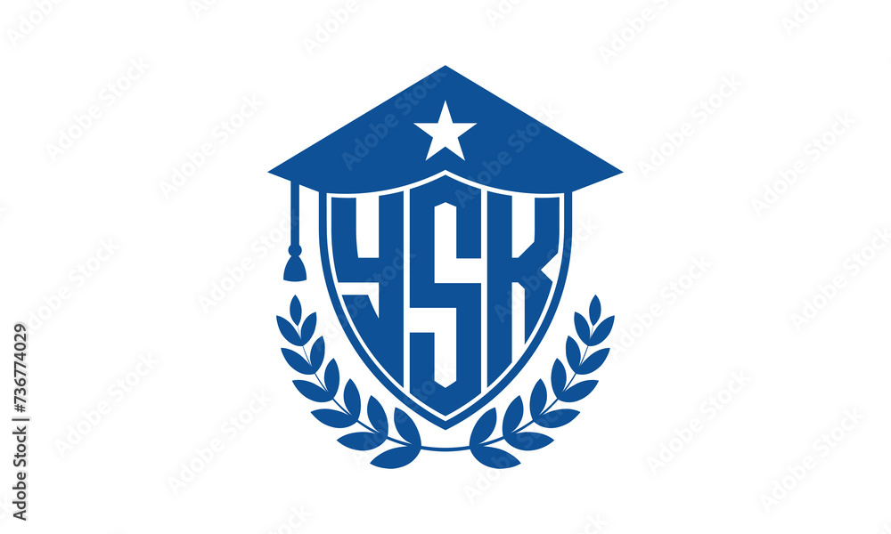 YSK three letter iconic academic logo design vector template. monogram ...