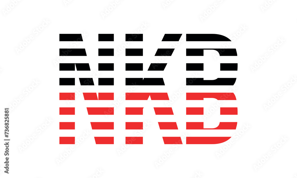 NKB three initial letter iconic line negative space minimal logo design ...