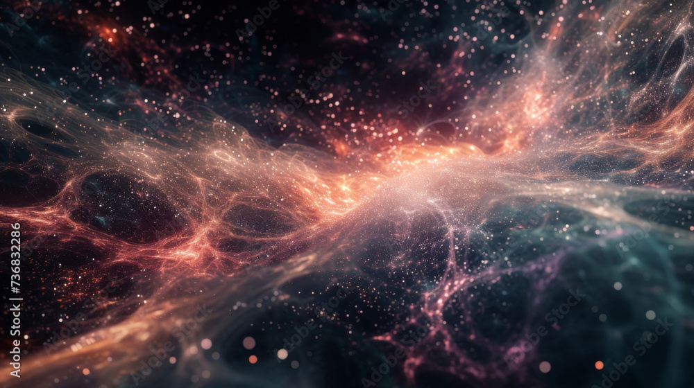 Illustration Stock Millions of microscopic particles embark on a ...