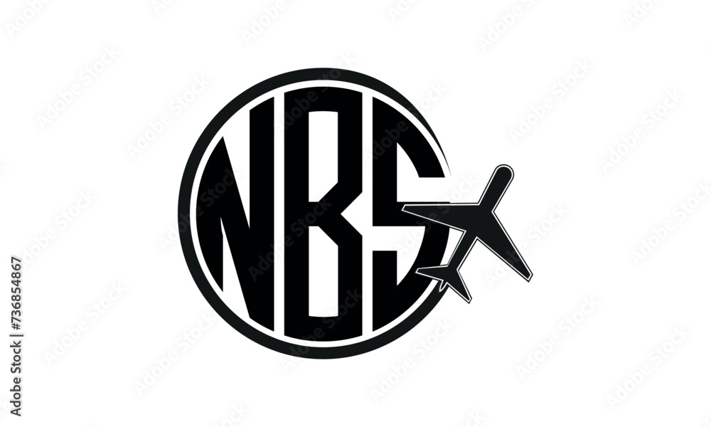 NBS three initial letter circle tour & travel agency logo design vector ...