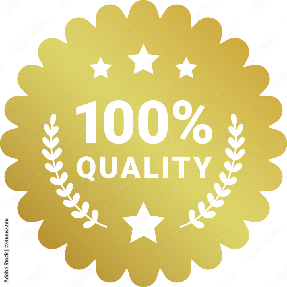 100 percent original product label sign. Round premium quality product ...
