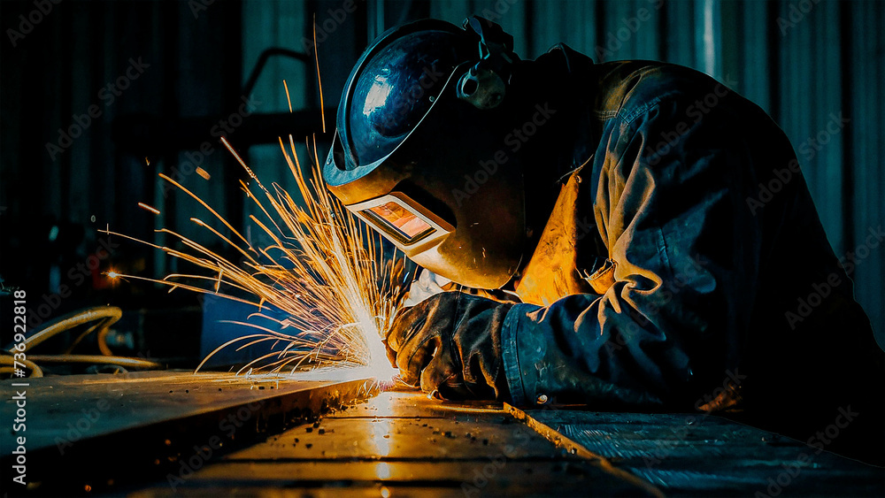 Photo Stock electric saw machine has sparks From work.Welder working ...