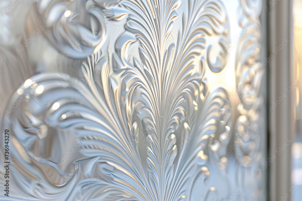 Fluted glass, fluted, texture in interior design, background with ...