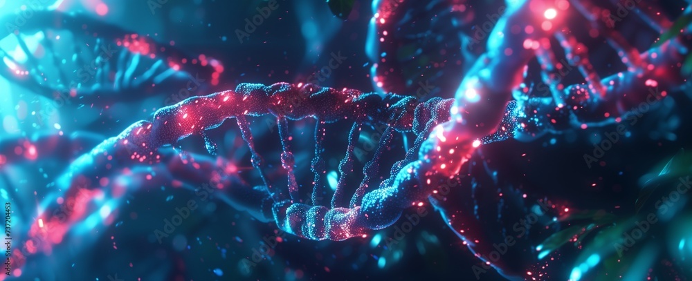 Illuminated DNA Structures Stock Illustration | Adobe Stock