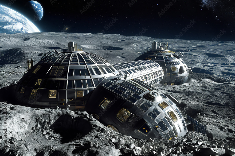 a concept design of a lunar research station equipped with living ...
