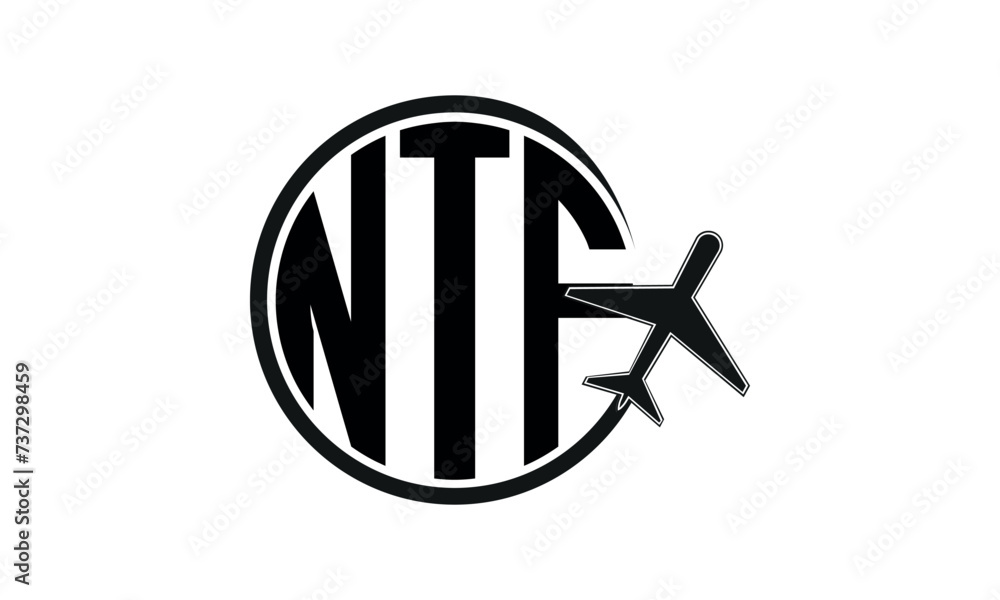 NTF three initial letter circle tour & travel agency logo design vector ...