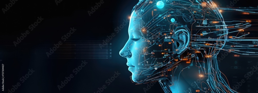 Artificial intelligence, smart technology, machine learning, brain ...