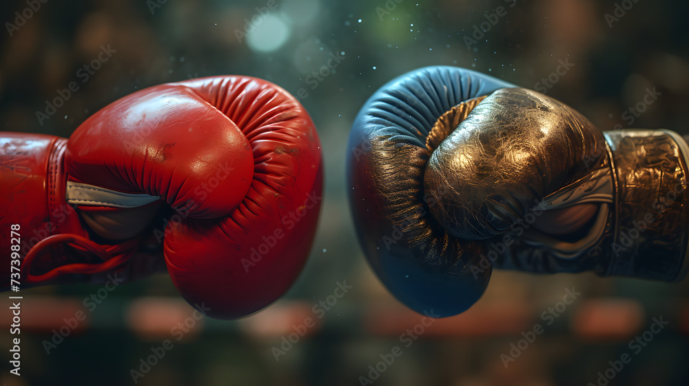 Two male hands in boxing gloves. Sports confrontation.Glove Touch ...