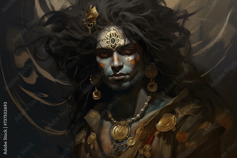 Expressive Sinbad portrait. Costume islamic fantasy. Fictional person ...