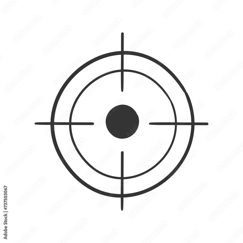 Target Icon Silhouette Illustration. Fire Gun Vector Graphic Pictogram ...