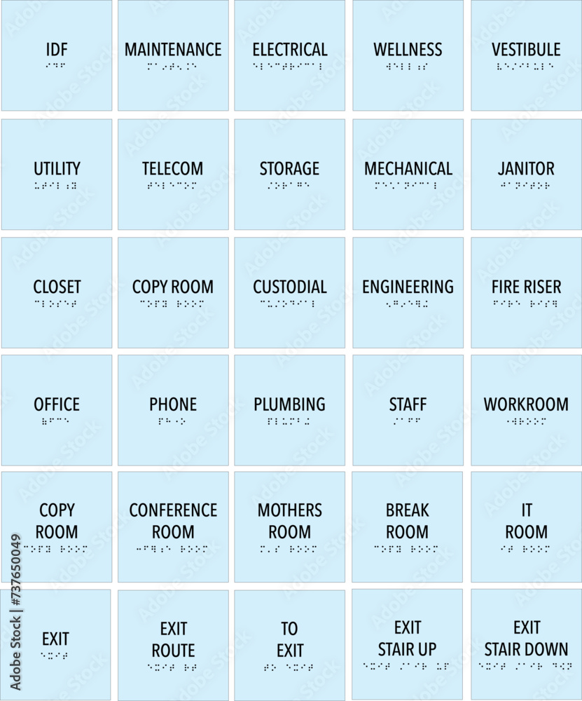 6"x6" ADA Compliant Code Sign Layouts, with CA grade 2 braille ...
