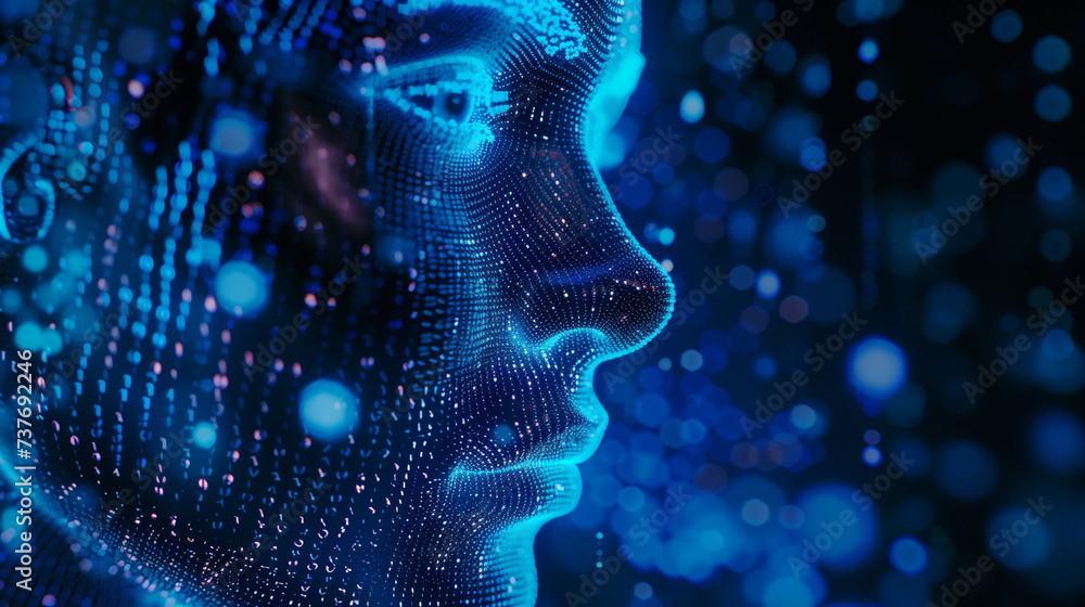 modern futuristic artificial intelligence, cyborg face, humanoid AI face, cyber tech background ...