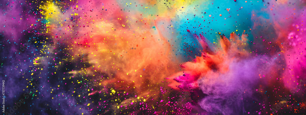 Splash of colors. Concept of Holi festival in India. Stock Photo ...
