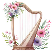 Harp Flower Art Illustration Free Stock Photo - Public Domain Pictures
