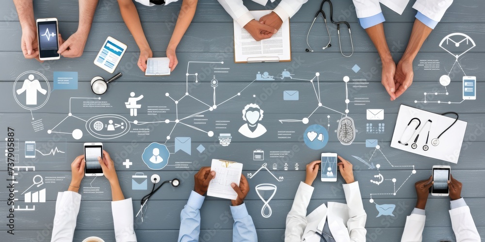 Healthcare Professionals Engaged in Collaborative Medical Planning Over ...