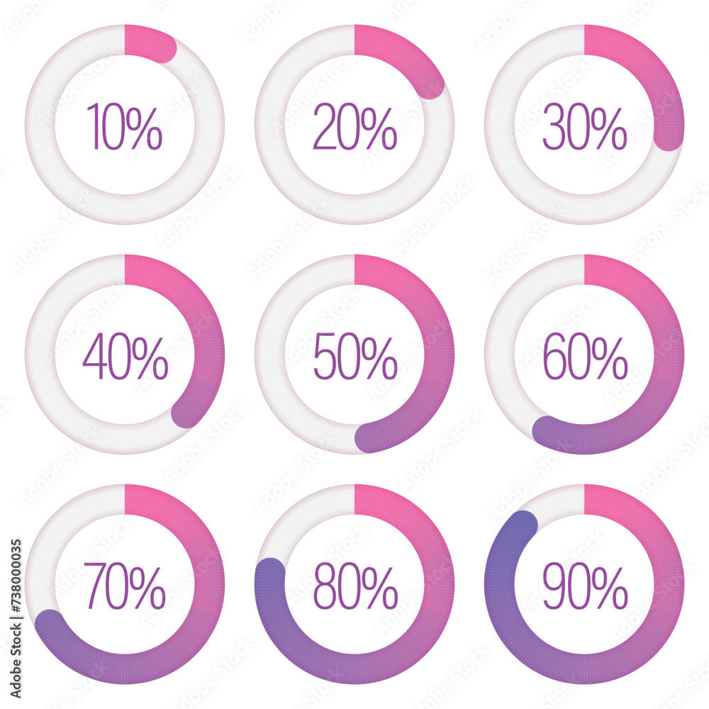 Percentage Diagrams Set for Infographics Stock Vector | Adobe Stock