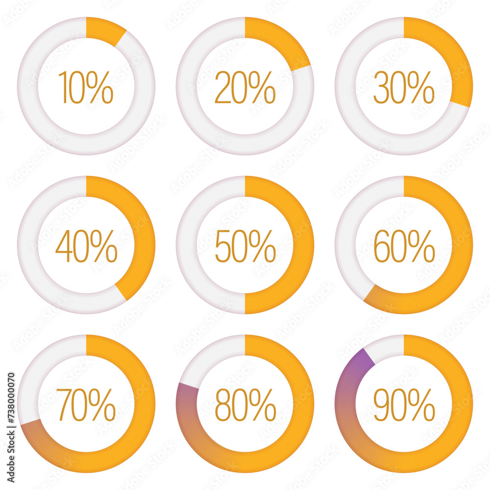 Percentage Diagrams Set for Infographics Stock Vector | Adobe Stock
