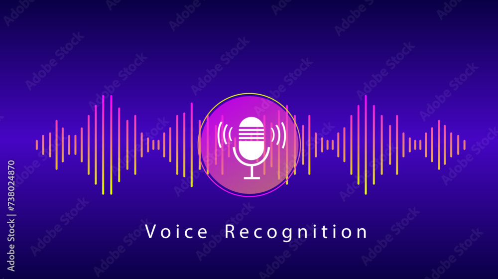 Voice Recognition and Personal Assistant Concept. Illustration of ...