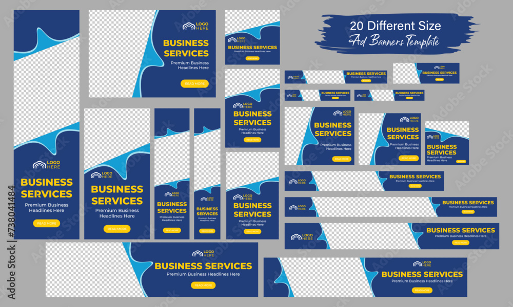 Modern web header banner template. horizontal and vertical web ads ...