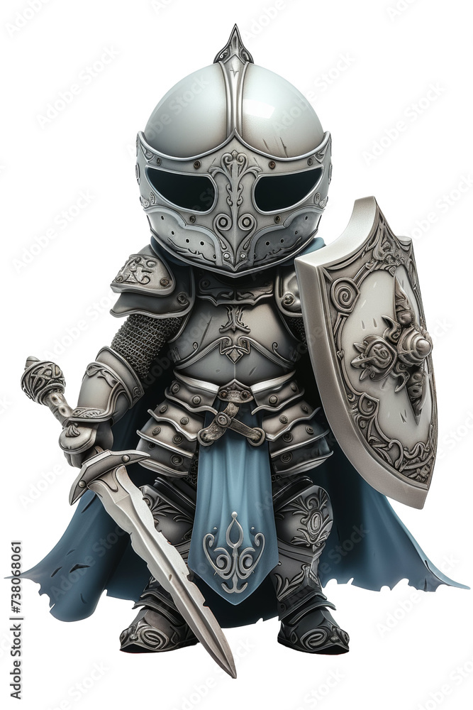 Knight in Shining Armor - Cartoon Style Isolated on Transparent or ...