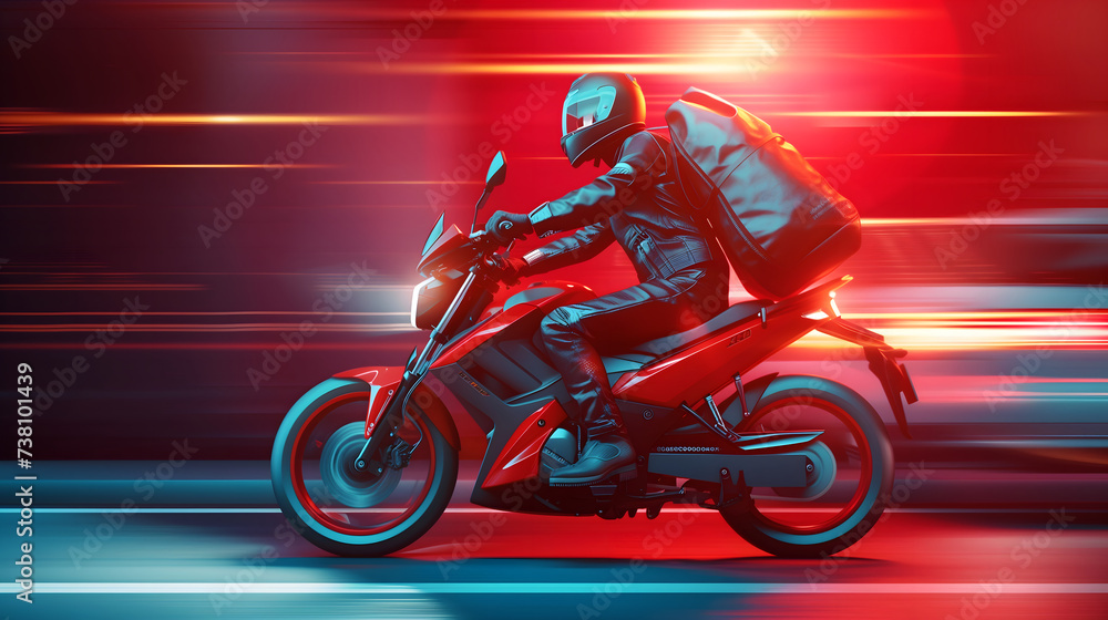 Hologram of futuristic logistic system. A neon-lit, high-tech delivery ...