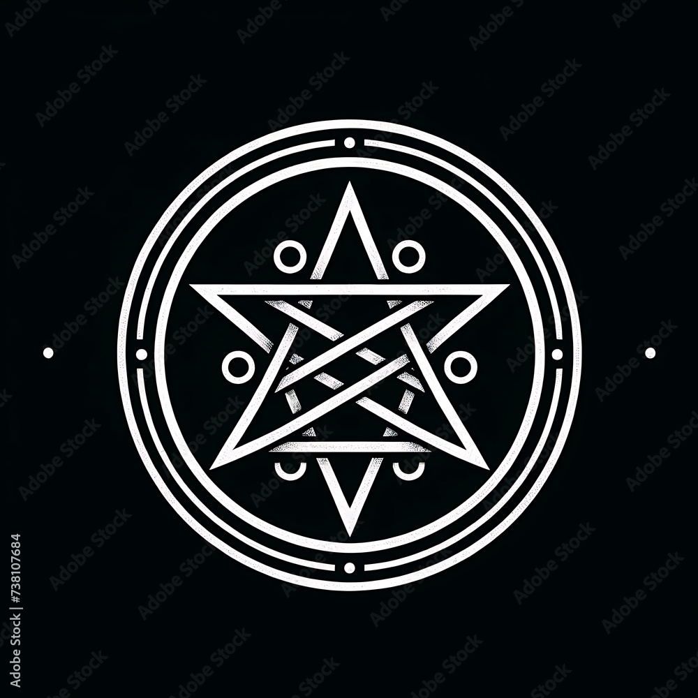 Magic circle collection, pentagram, magic symbol for witch and magician ...