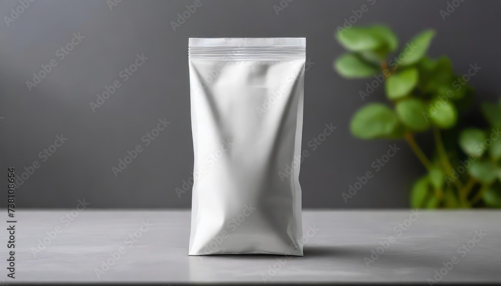 blank stand-up pouch bag mockup for creative designs. White background ...