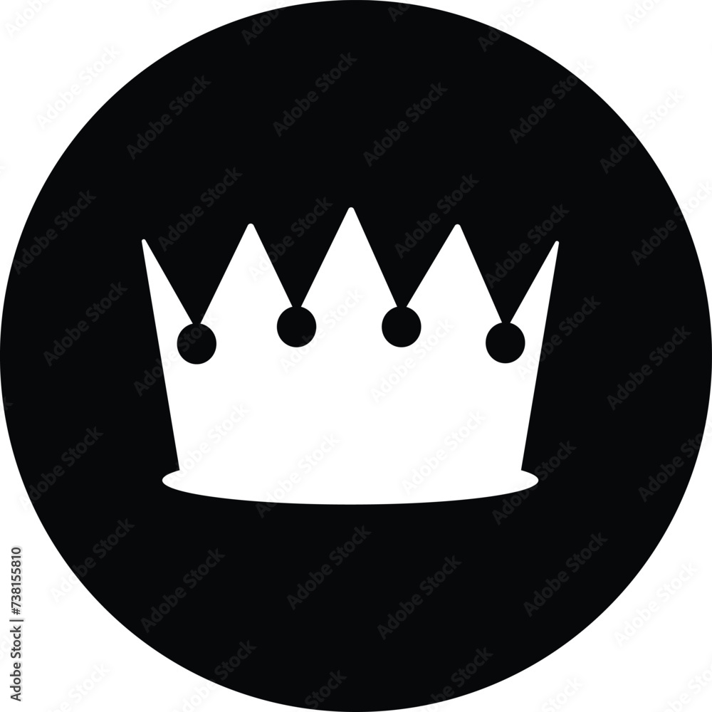 Crown logo mockup black and white style, royal symbol icon, triangle ...