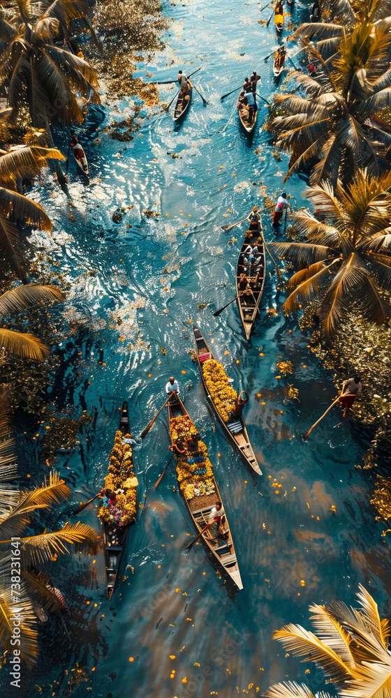 Imagine the lush landscapes of Kerala during Onam the harvest festival ...