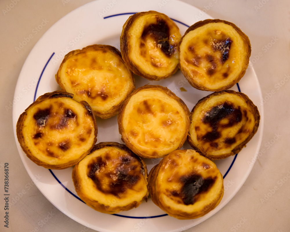 Foto de Stock Detalhe de pasteis de nata, doces tradicionais de Belém ...