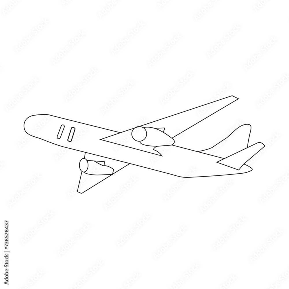 Continuous line drawing of aircraft flight routes and airport ...